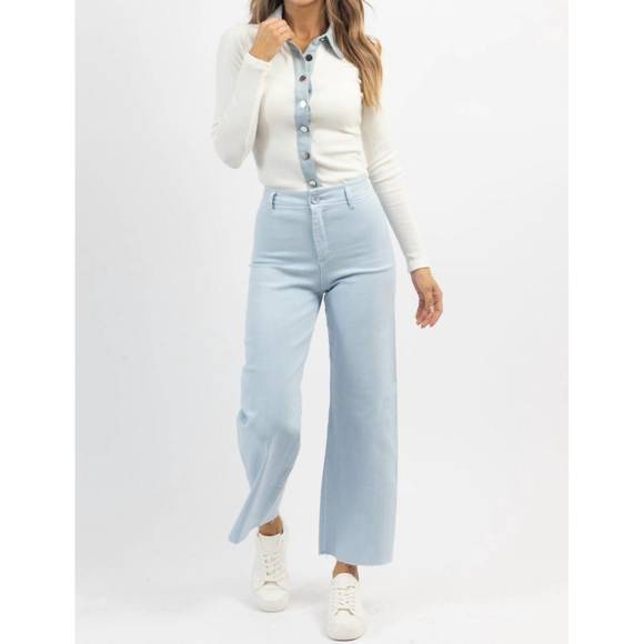 Miou Muse | Jeans | New Miou Muse Hailey Wide Leg Denim Pant In Sky | Poshmark